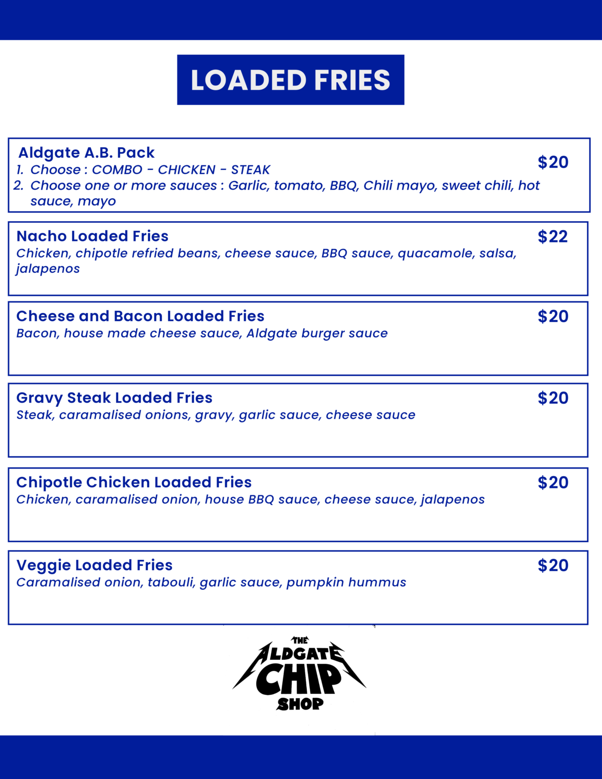 Menu – aldgatechipshop.com